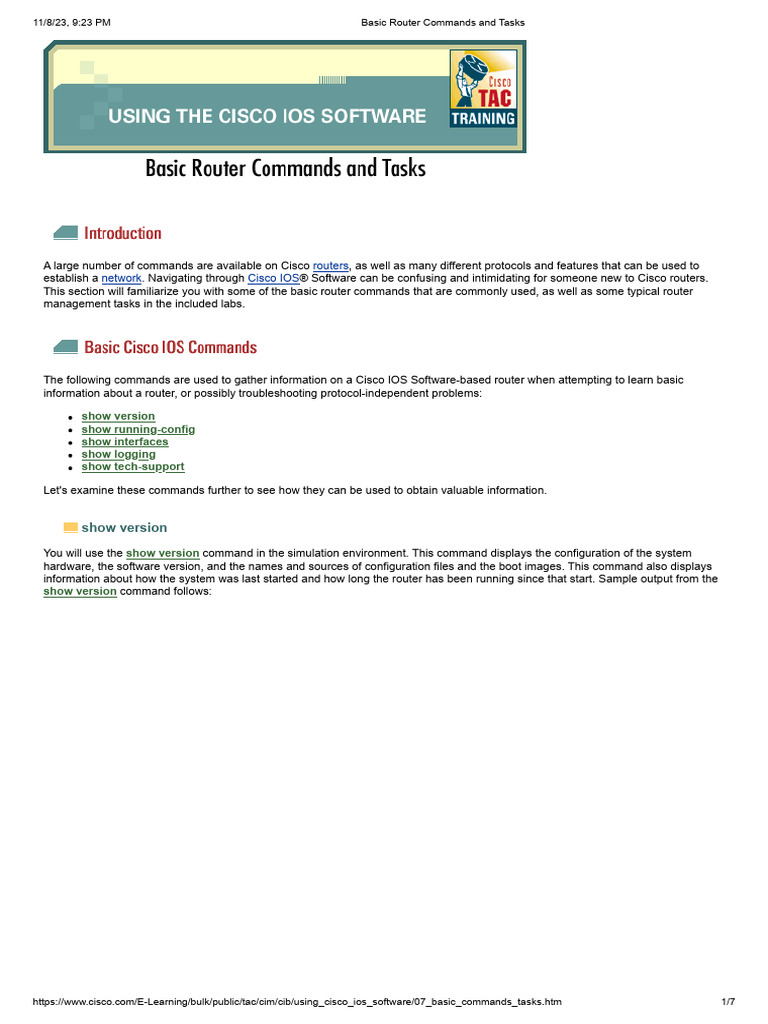 Basic Router Commands and Tasks | Download Free PDF | Router (Computing) | Computer Network