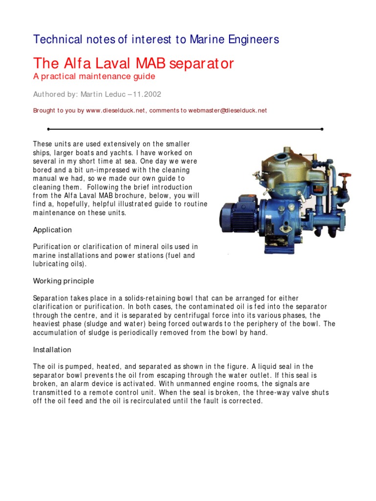 Fuel Oil Purifier | PDF | Pump | Mechanical Engineering