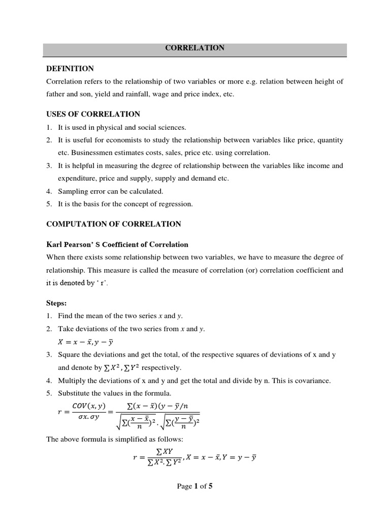 Correlation | PDF | Statistical Analysis | Teaching Mathematics