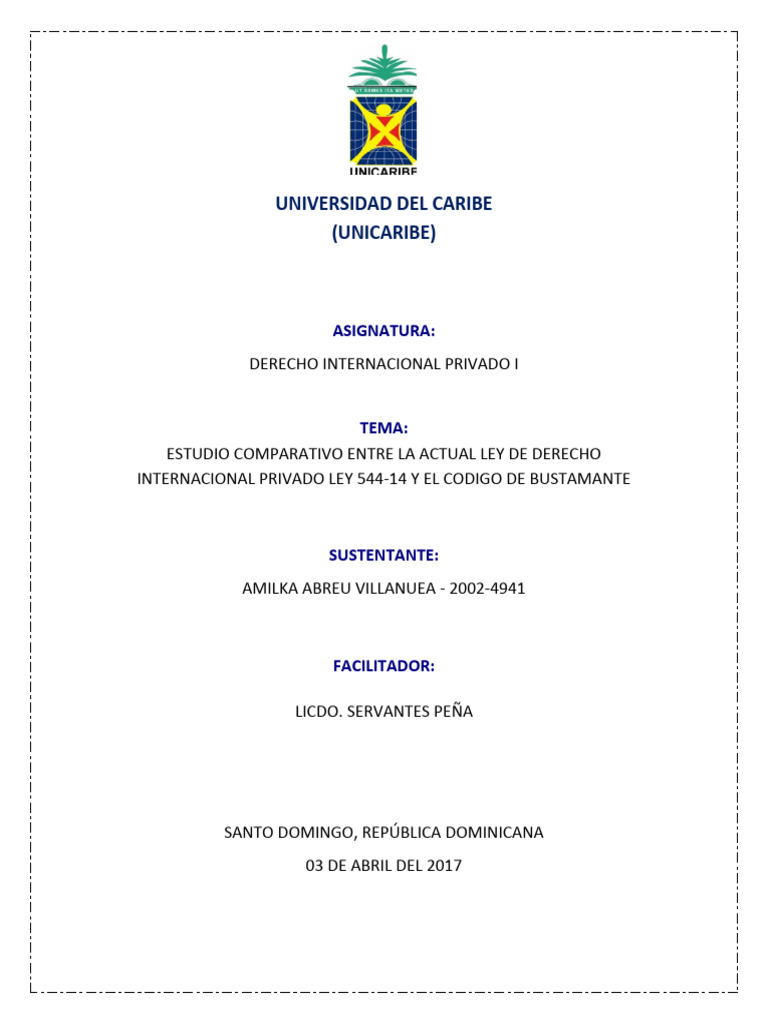 Análisis Comparativo Entre La Actual Ley de Derecho Internacional ...