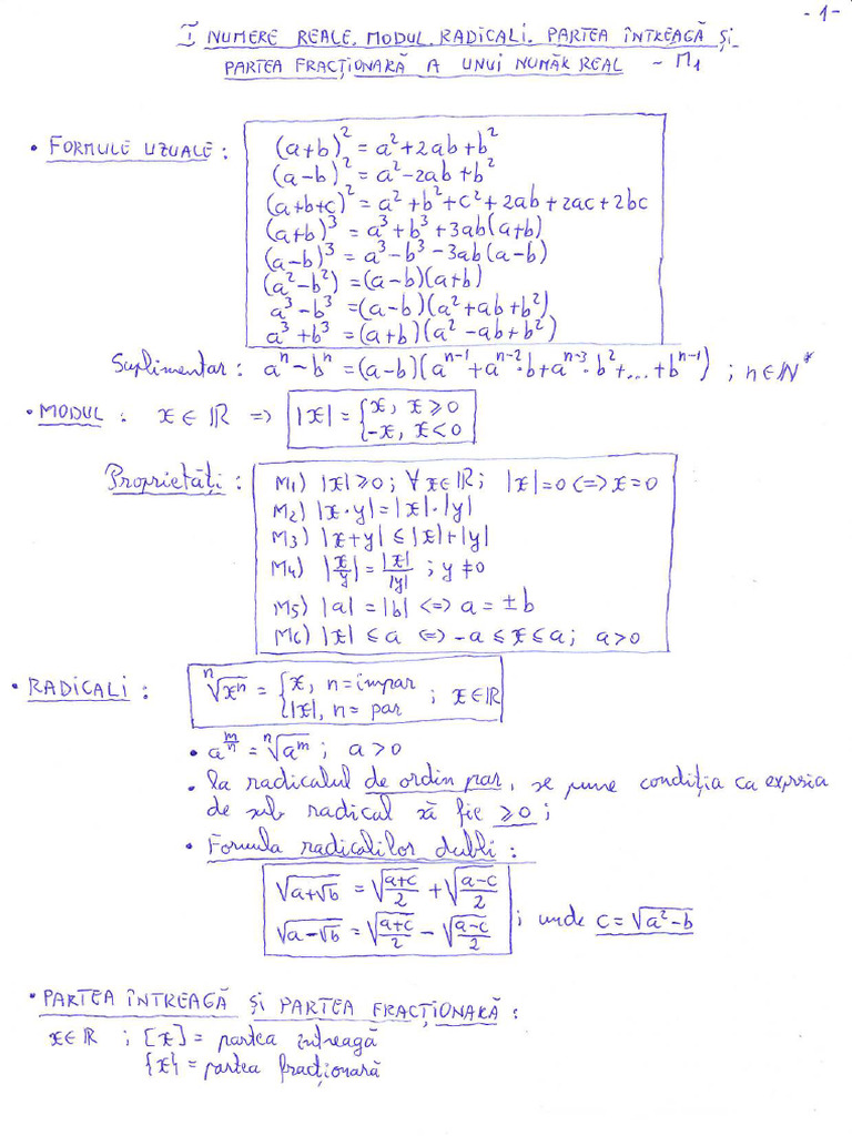1.numere Reale. Modul. Radicali | PDF