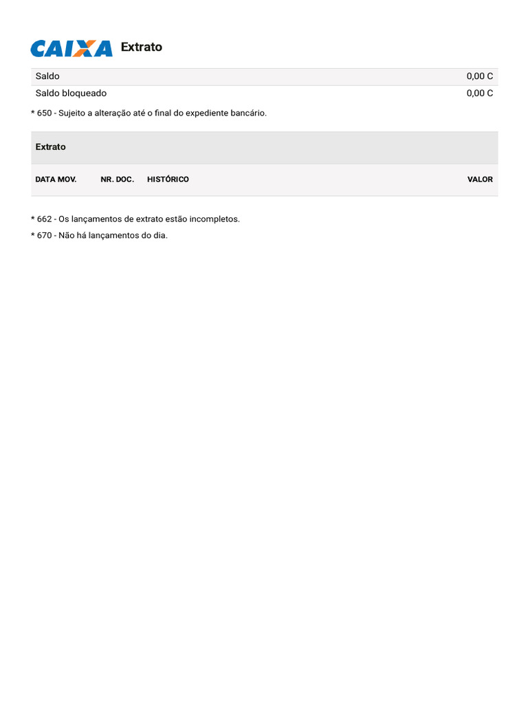 Extrato Caixa | PDF