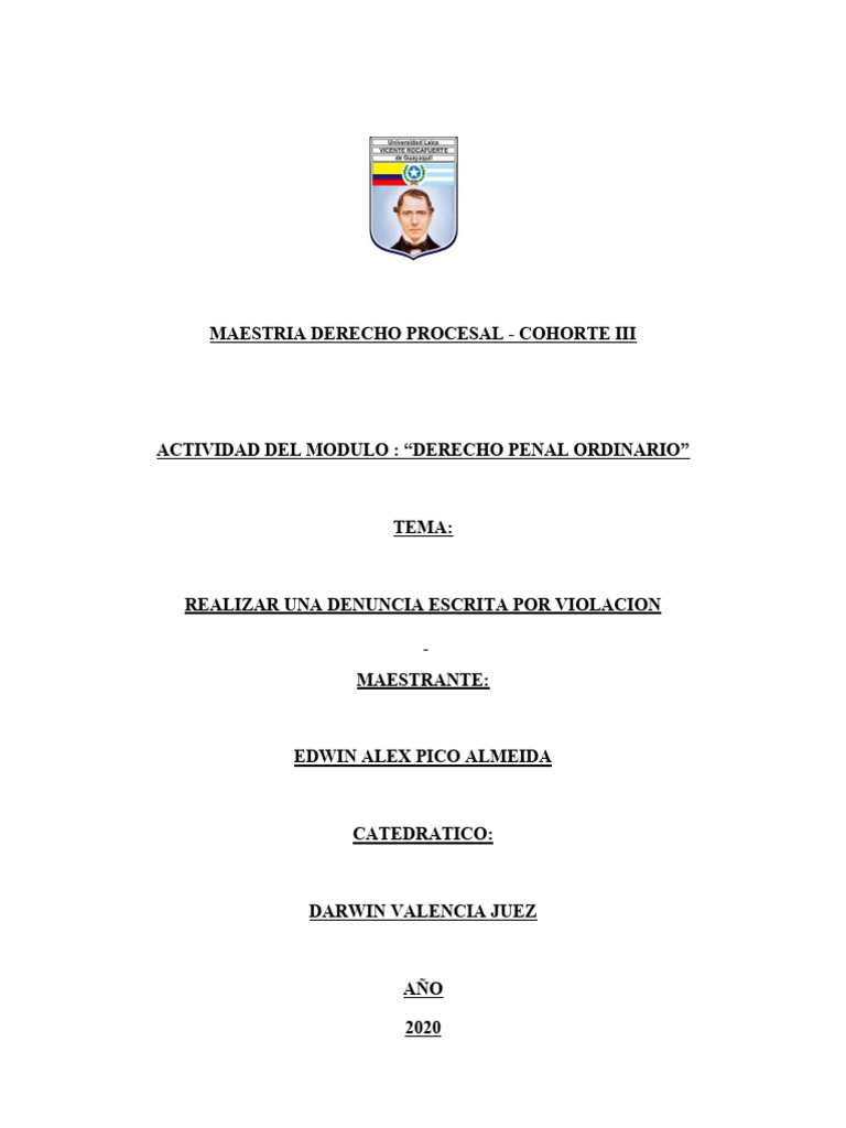 Denuncia Violacion | PDF | Violación | Derecho penal