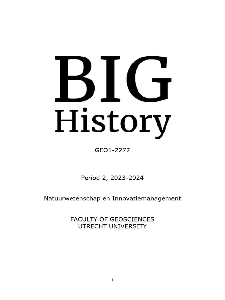 Big History 2023-2024 (GEO1-2277) Course Manual (Version 6-11-2023) | PDF | Science | Universe