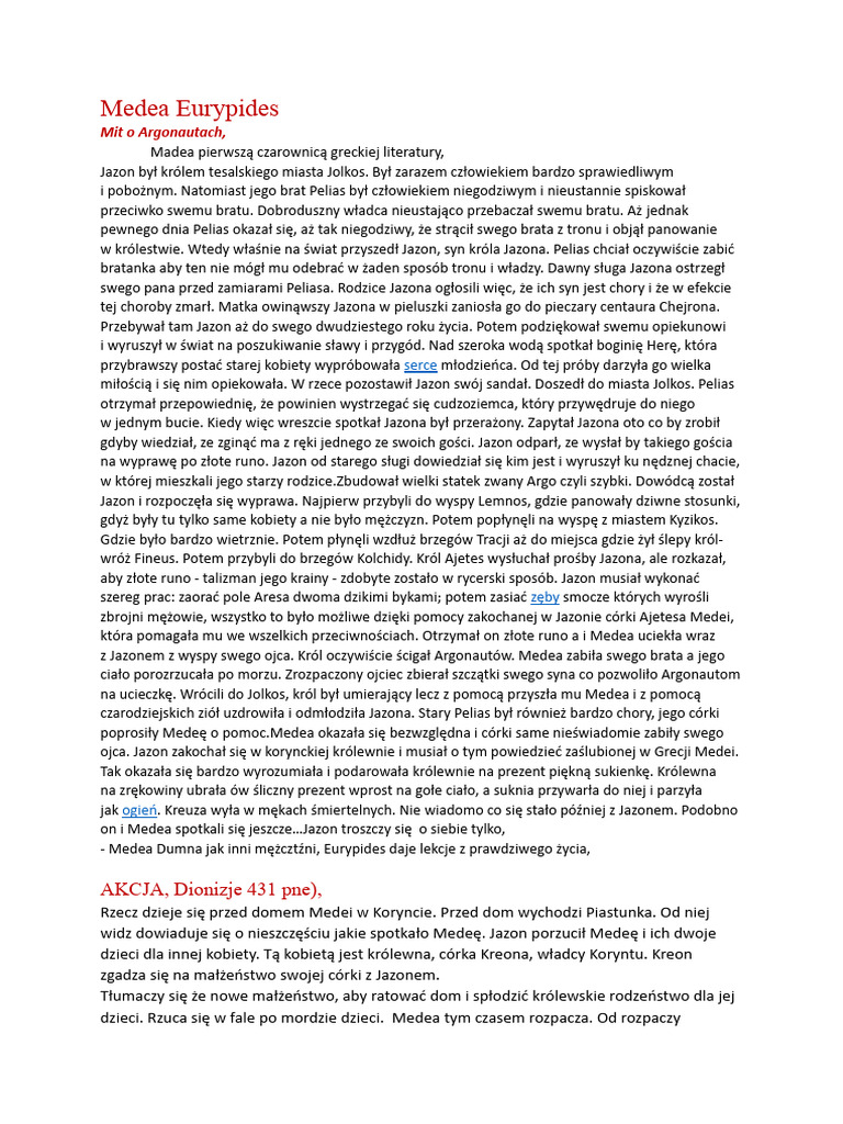 Medea Eurypides | PDF