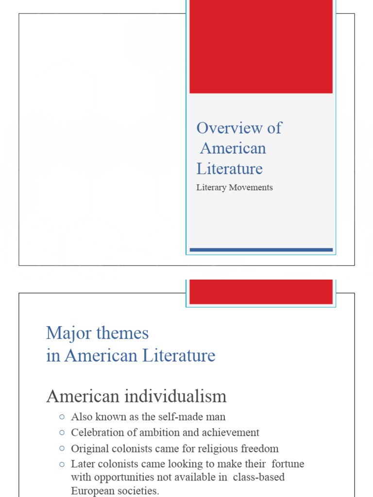 American Literature Themes & Periods | PDF | Romanticism | Realism (Arts)
