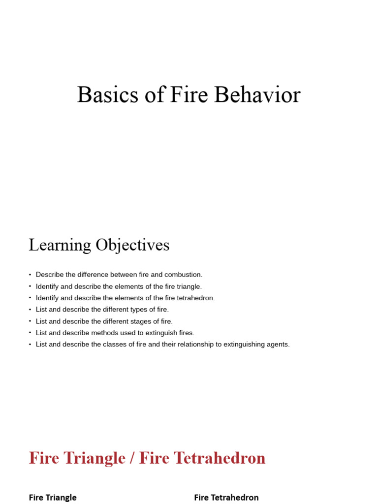 Basics of Fire Behavior | PDF | Fires | Chemical Engineering