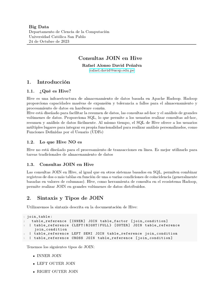 Joins Hive | PDF | Bases de datos | Gestión de datos
