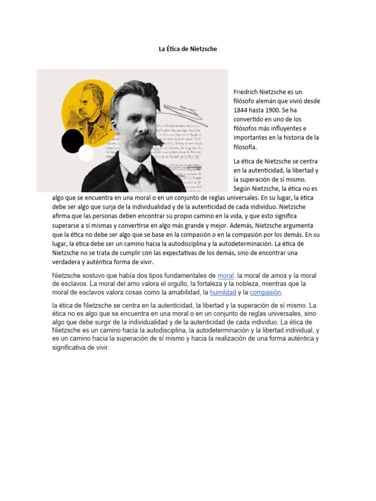 La Ética de Nietzsche | PDF | Friedrich Nietzsche | Moralidad