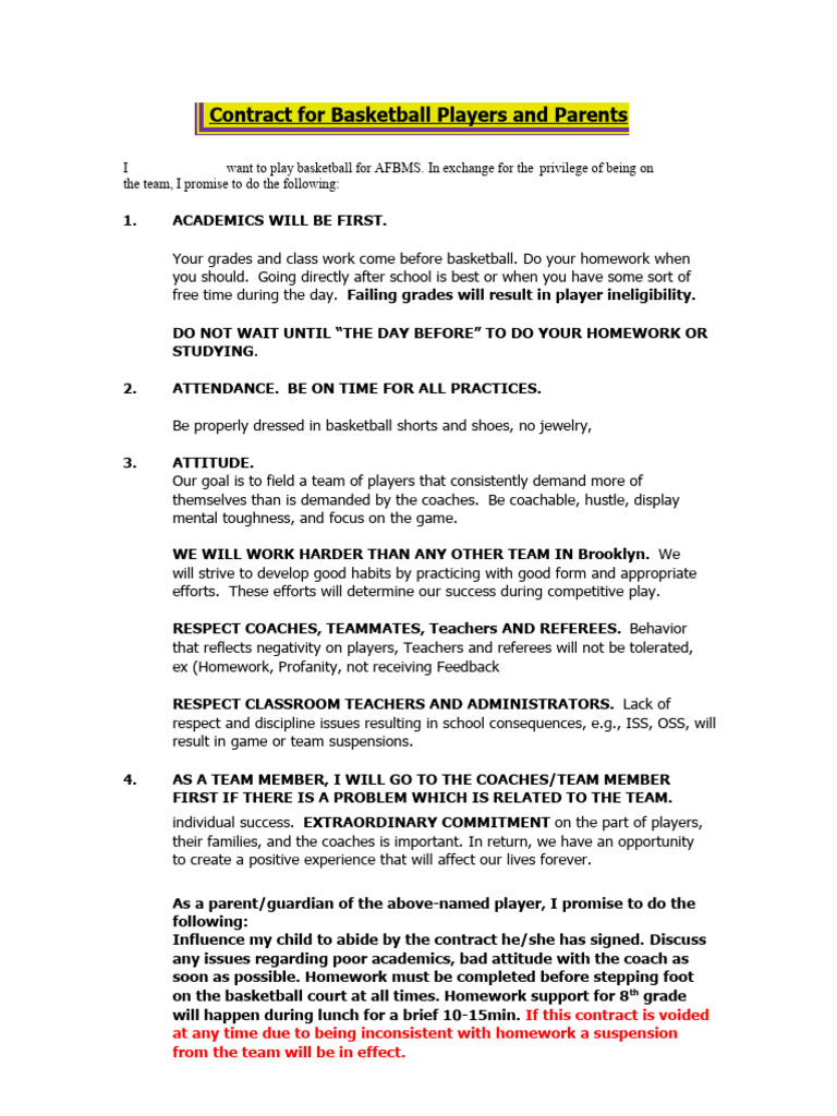 AJ Contract | PDF | Homework | Teachers