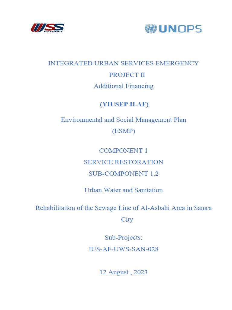ESMP | PDF | Sewage Treatment | Pipe (Fluid Conveyance)