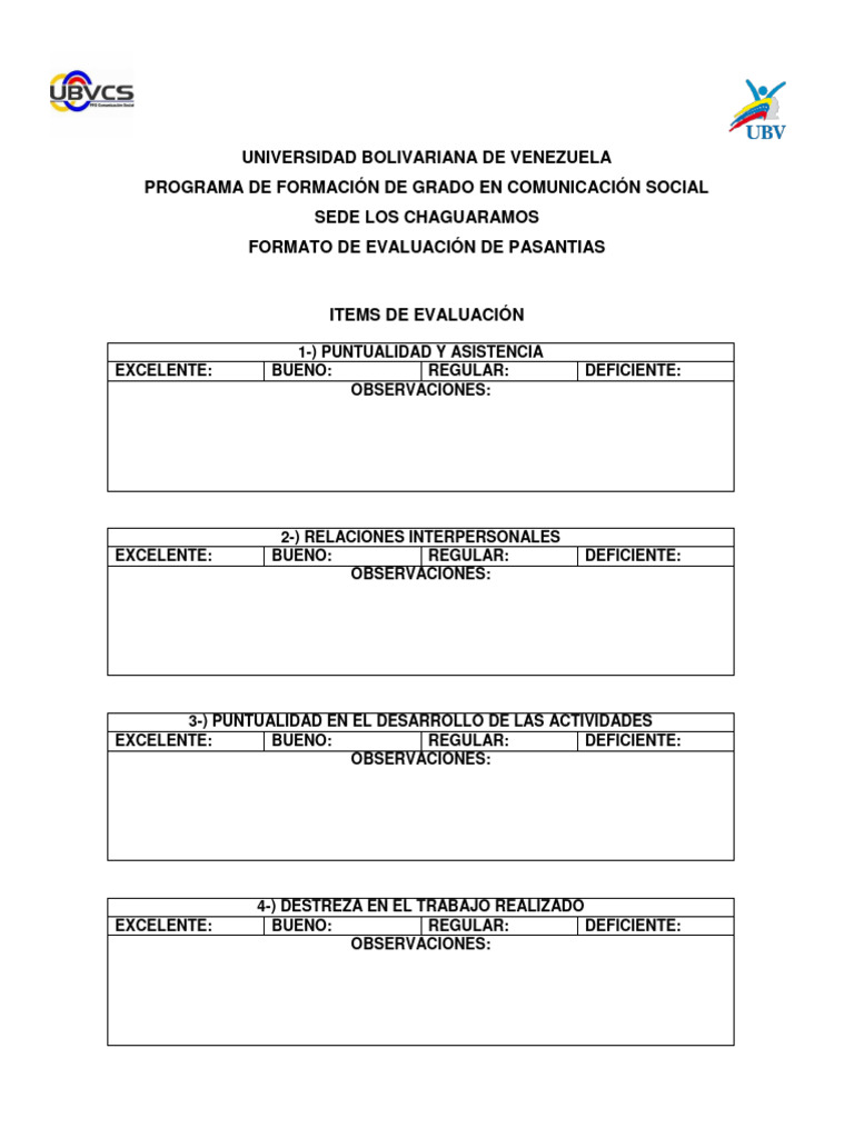 Items De Evaluacion PDF