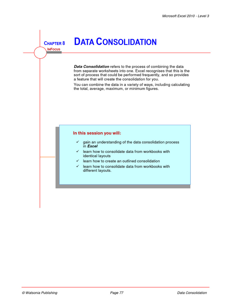 08 Data Consolidation | PDF | Microsoft Excel | Worksheet