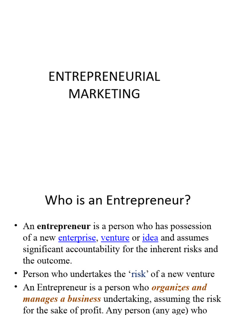 Entrepreneurial Marketing | PDF | Entrepreneurship | Marketing