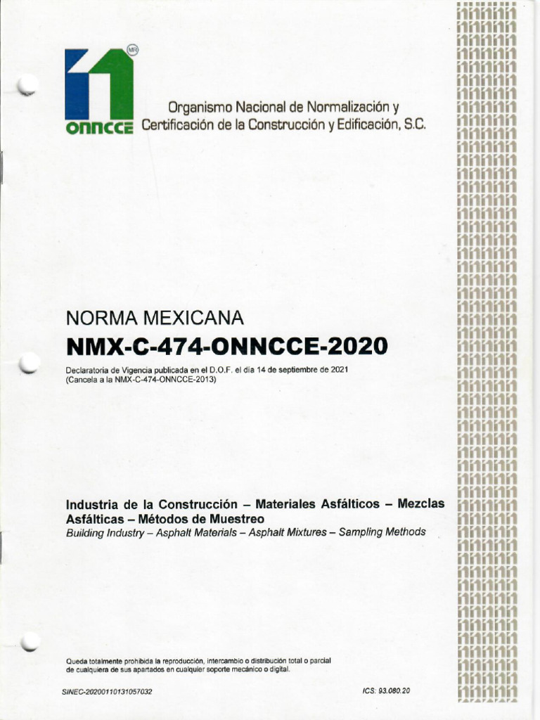 NMX C 474 Onncce 2020 | PDF