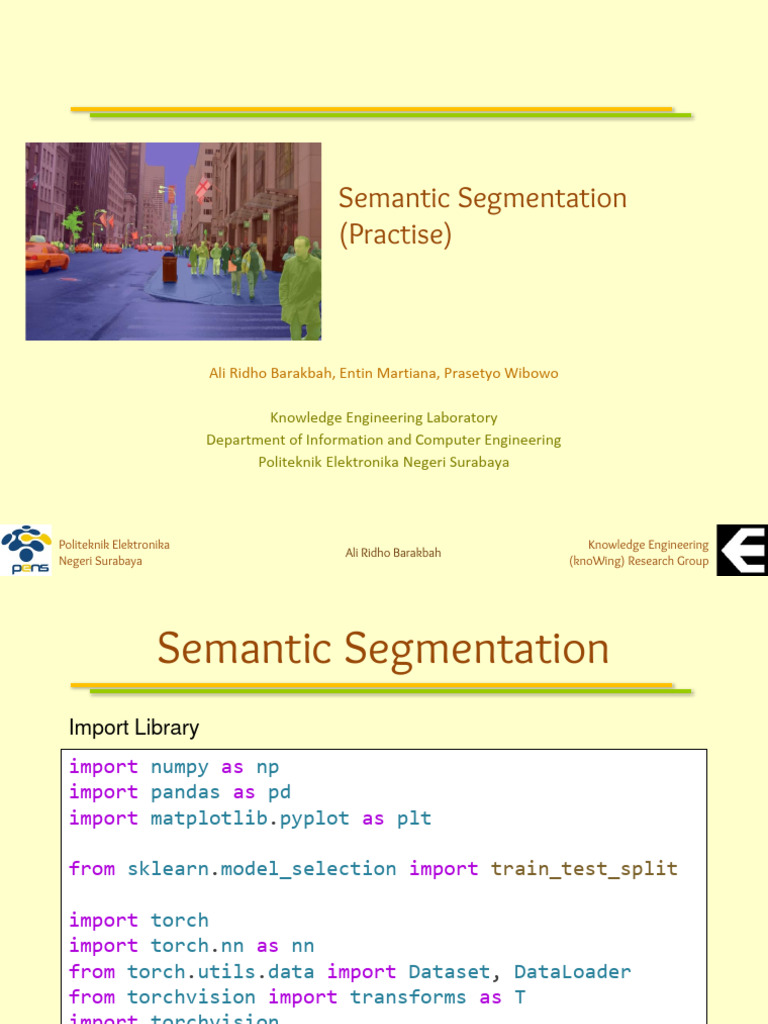 Semantic Segmentation (Praktikum) | PDF | Image Segmentation | Computer Engineering