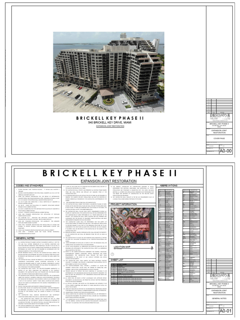 Brickell Key Ii - A0-00@04 - General Note - V1 | PDF | Concrete | Building