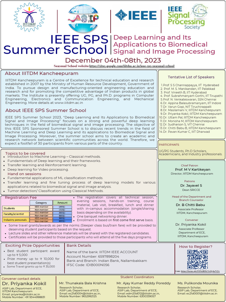 Flyer IEEE SPS School1 | PDF | Deep Learning
