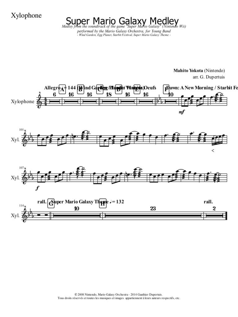 Super Mario Galaxy-Xylophone | PDF | Nintendo Games | Nintendo Consoles