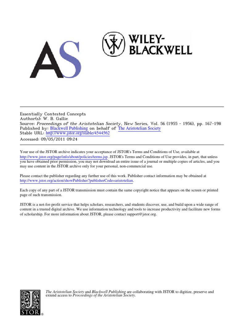 Essentially Contested Concepts | PDF | Concept | Democracy