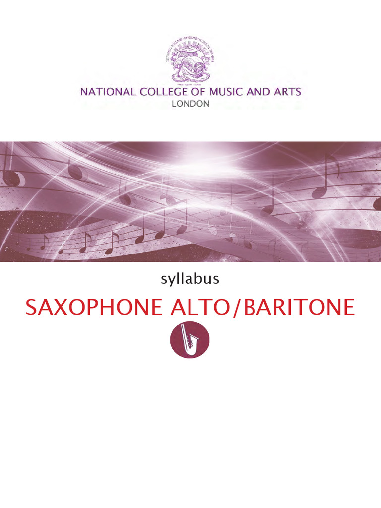 Syllabus Saxophone Alto Baritone | PDF | Saxophone | Thesis