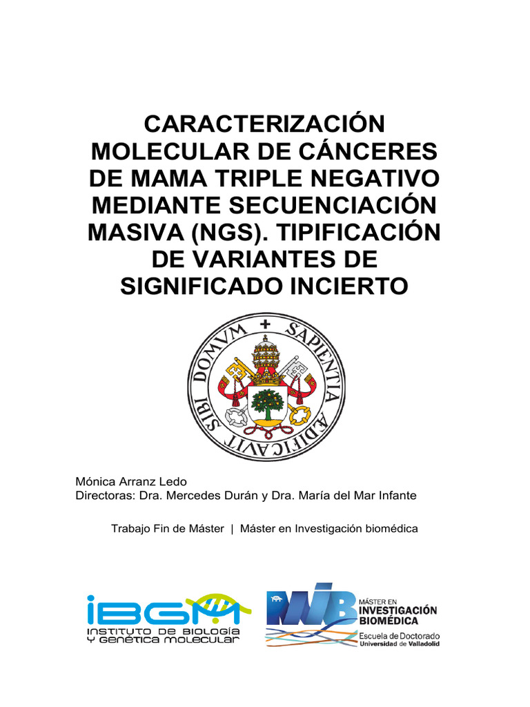 TFM-caracterizacion Molecular | PDF | Cáncer de mama | Gen supresor de ...