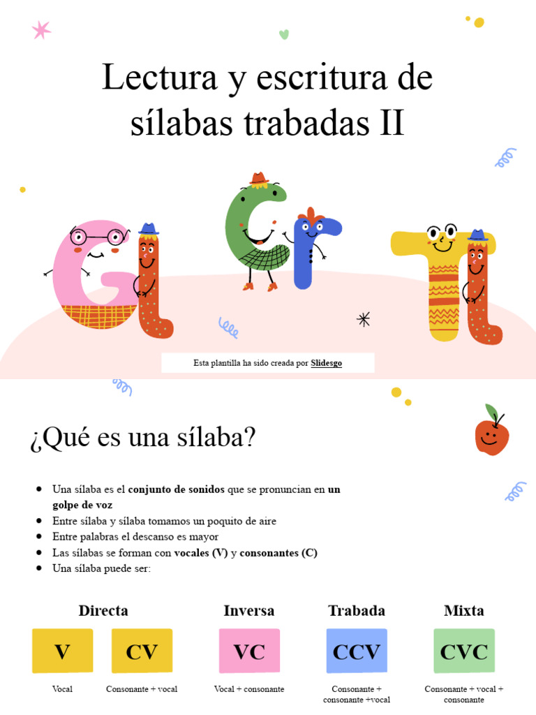 ES Reading and Writing of Locked Syllables in Spanish II by Slidesgo ...