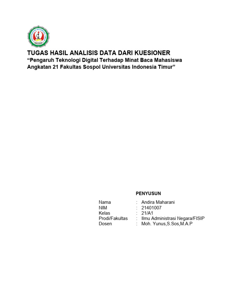 GG Hasil Analisis Data Dari Kuesioner | PDF