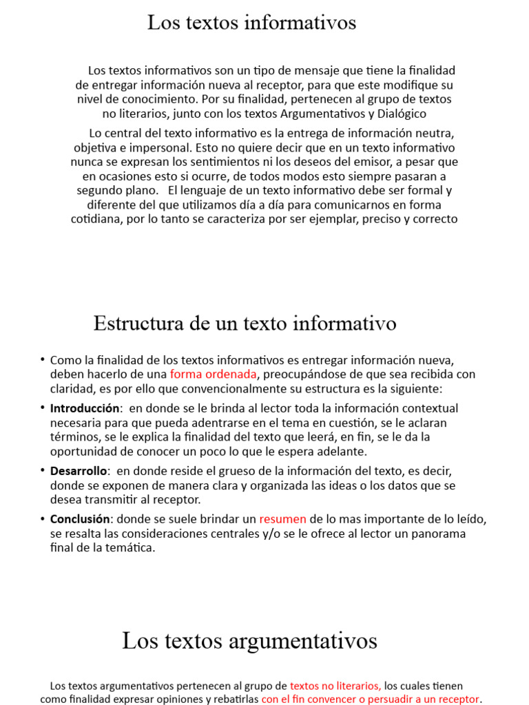 Los Textos Informativos | PDF | Ensayos | Comunicación humana