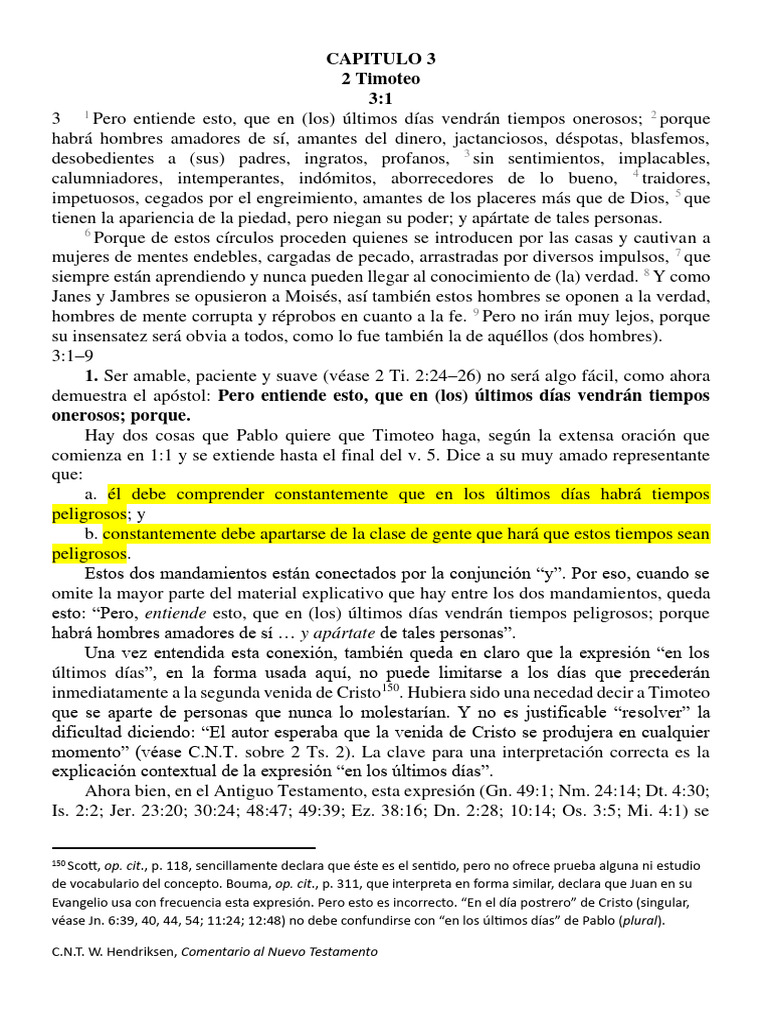 2 Timoteo CAPITULO 3 | PDF | Pablo el apóstol | Fe