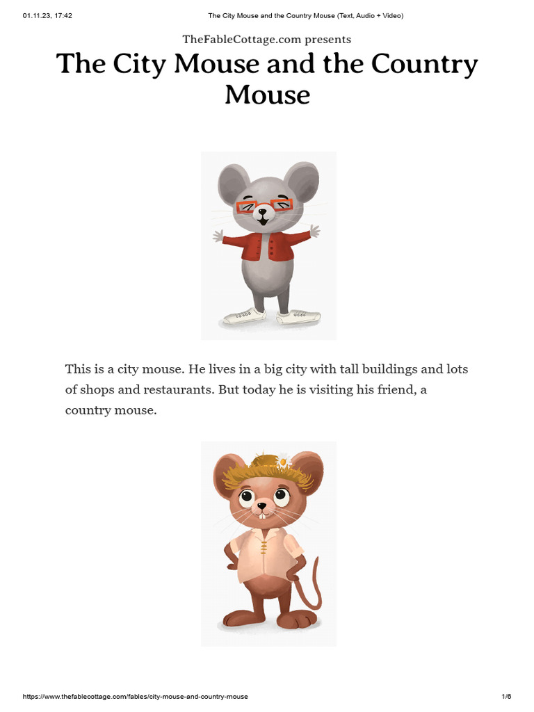 The City Mouse and The Country Mouse (Text) | PDF