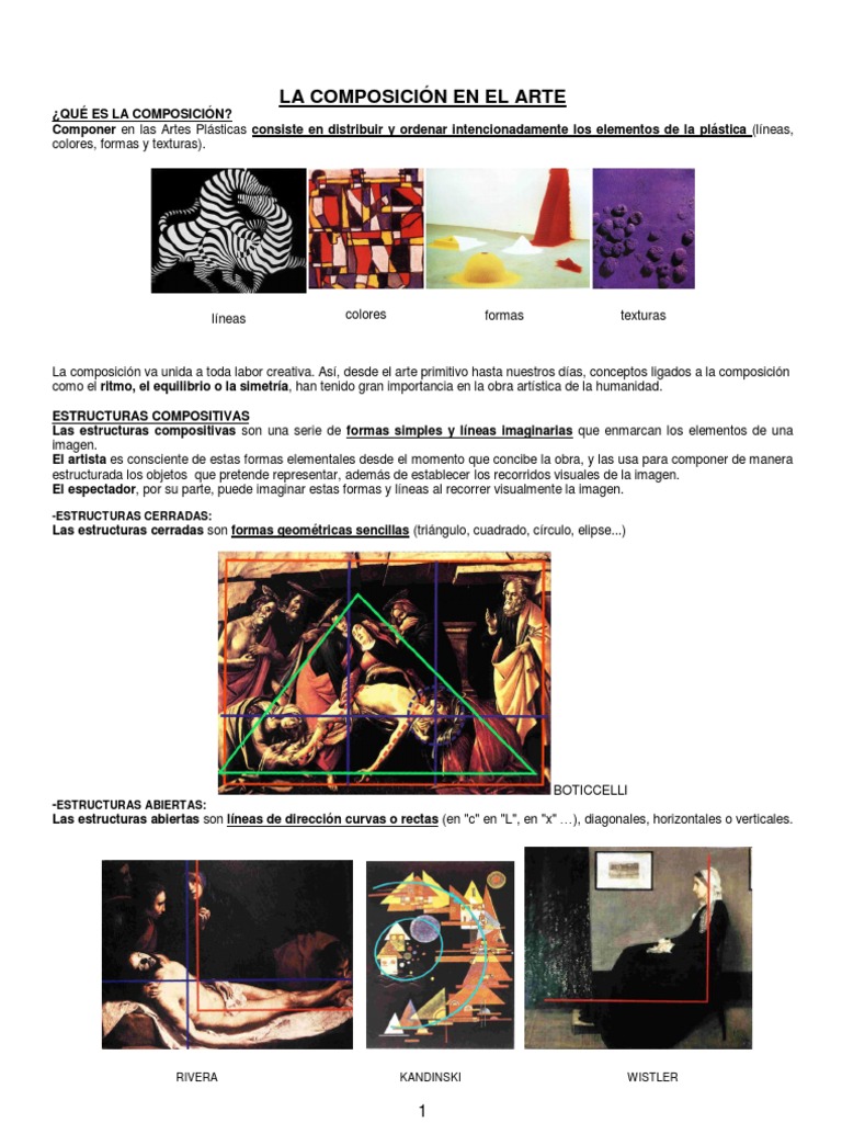La Composición en El Arte | PDF | Composición (artes visuales) | Simetría