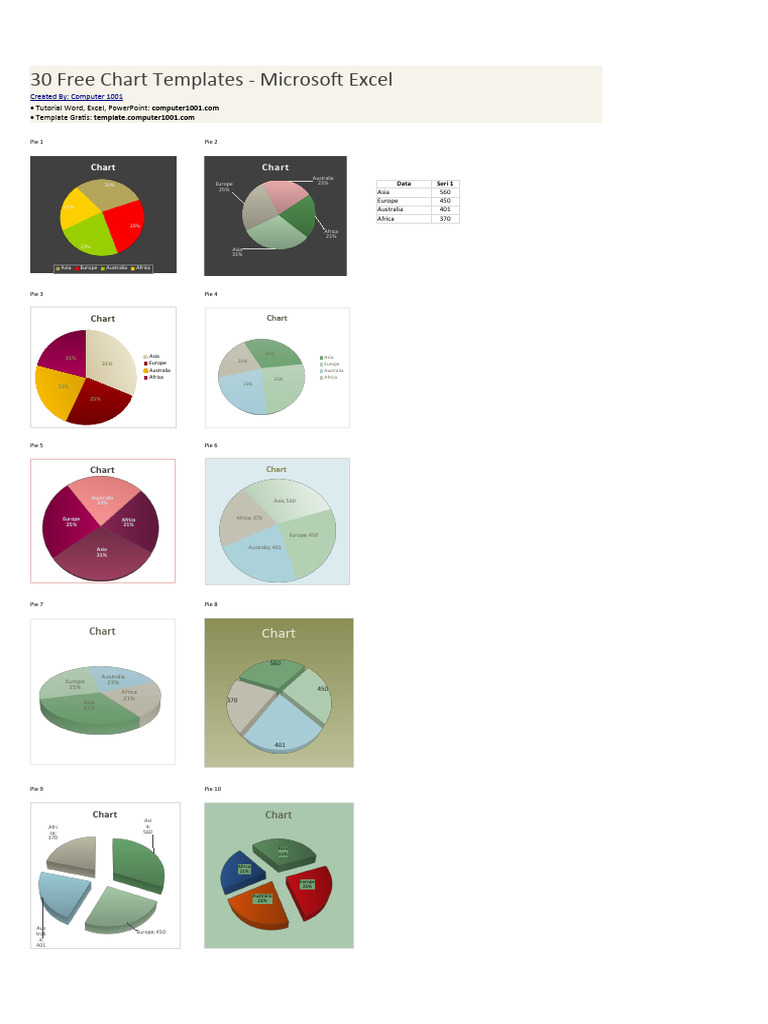 30 Free Excel Chart Templates | PDF | Microsoft Excel | Computer ...