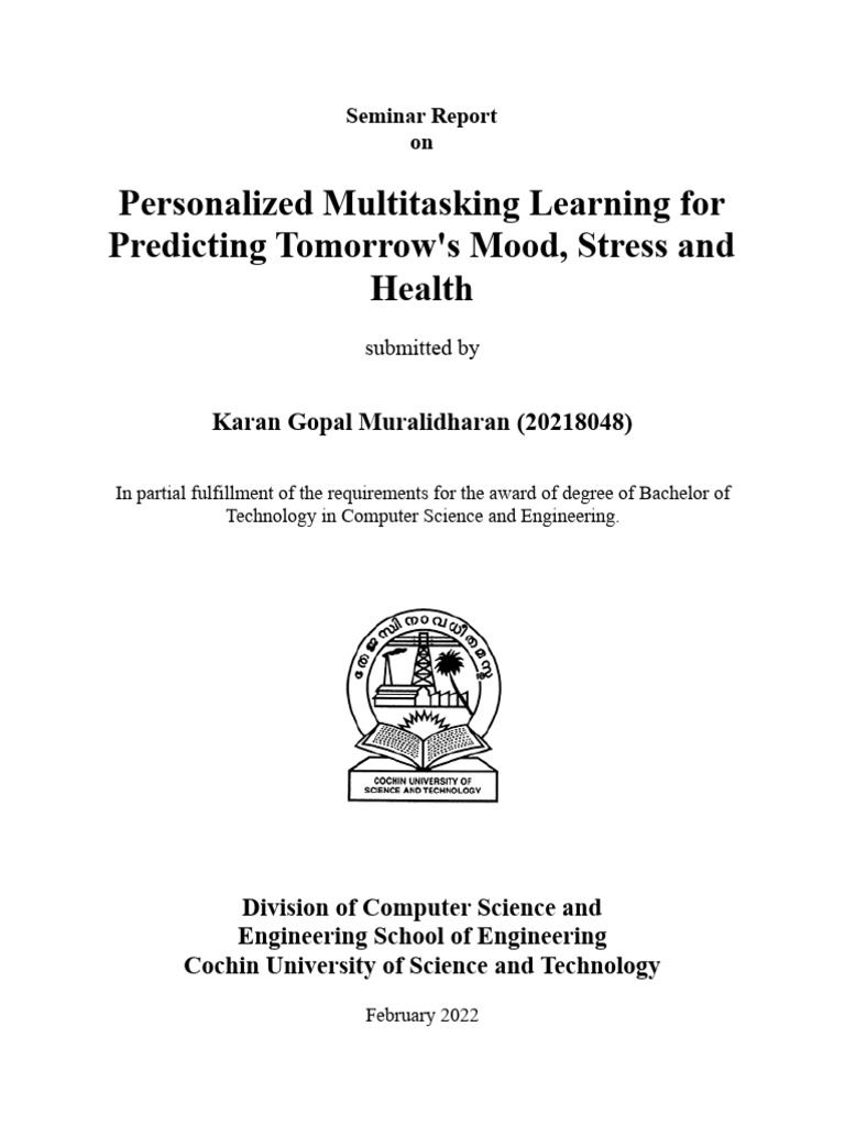 Karan SeminarReport | PDF | Support Vector Machine | Cluster Analysis