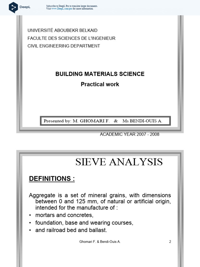 Granulometric Analysis of Aggregates | PDF | Construction Aggregate | Sand