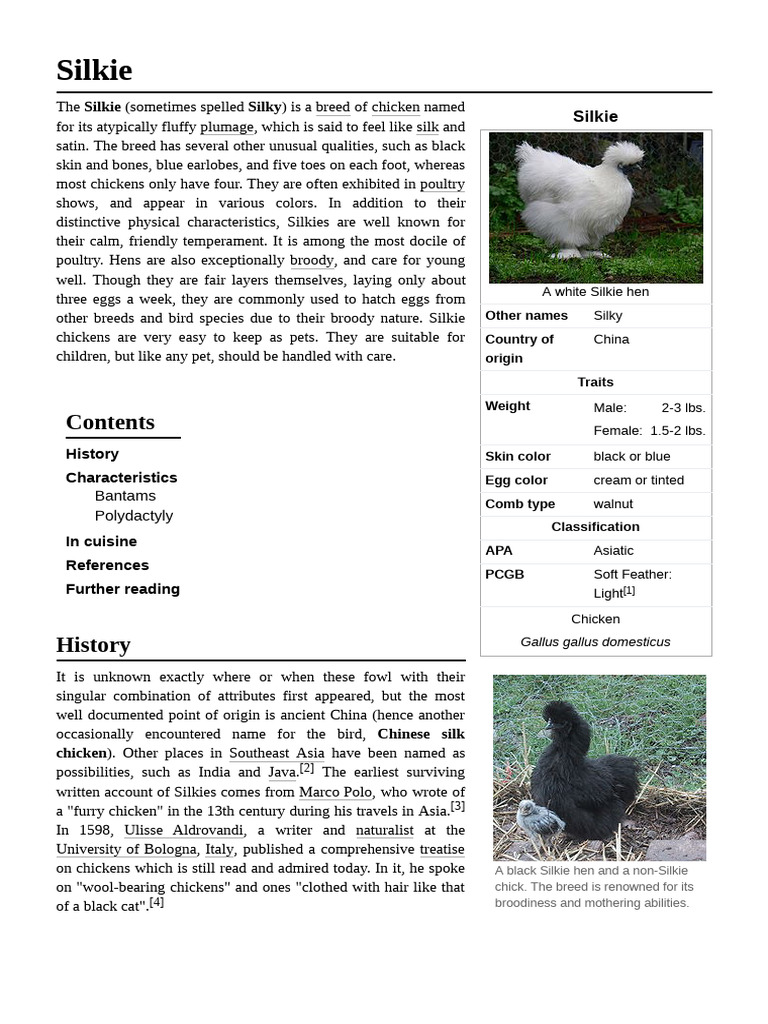 Silkie | PDF | Birds | Poultry