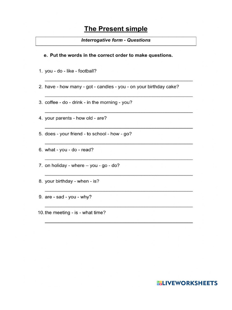 Ejercicios Present Simple | PDF