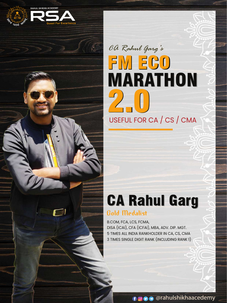 FM ECO Marathon | PDF | Net Present Value | Working Capital
