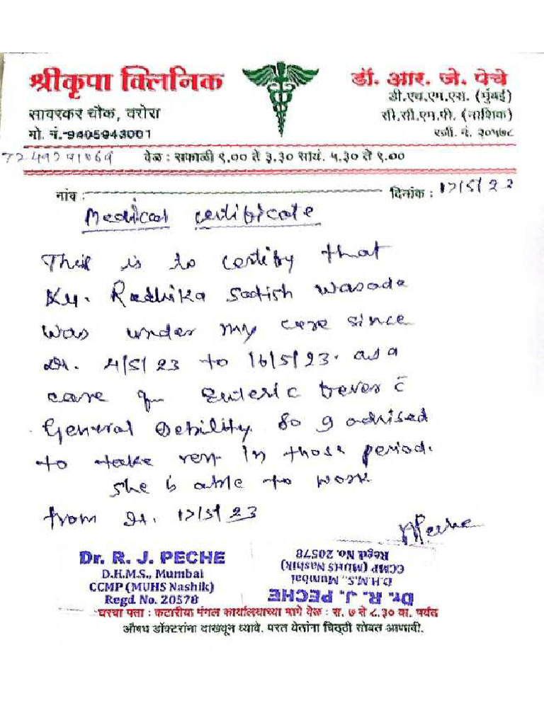 medical certificate 18 | PDF