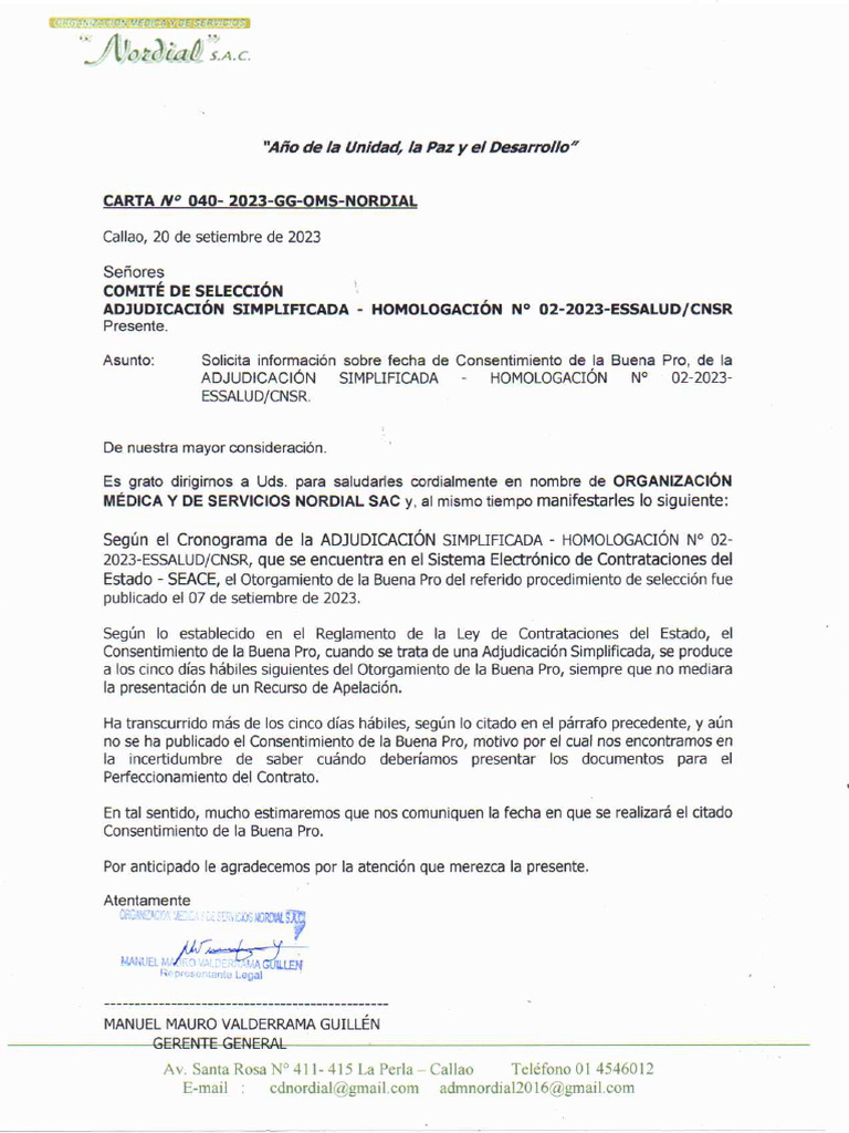 Carta 040 - Comite Ads CNSR 2023 | PDF