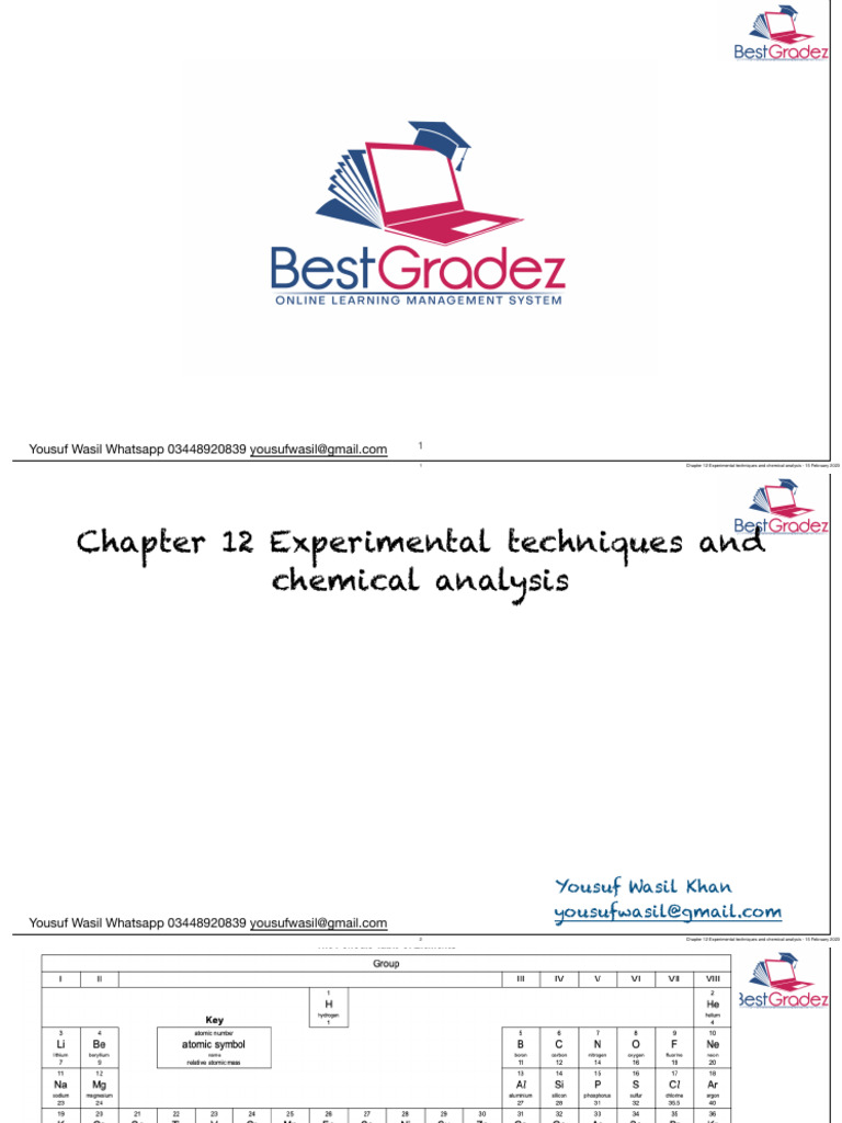 Chapter 12 Experimental Techniques and Chemical Analysis | PDF ...