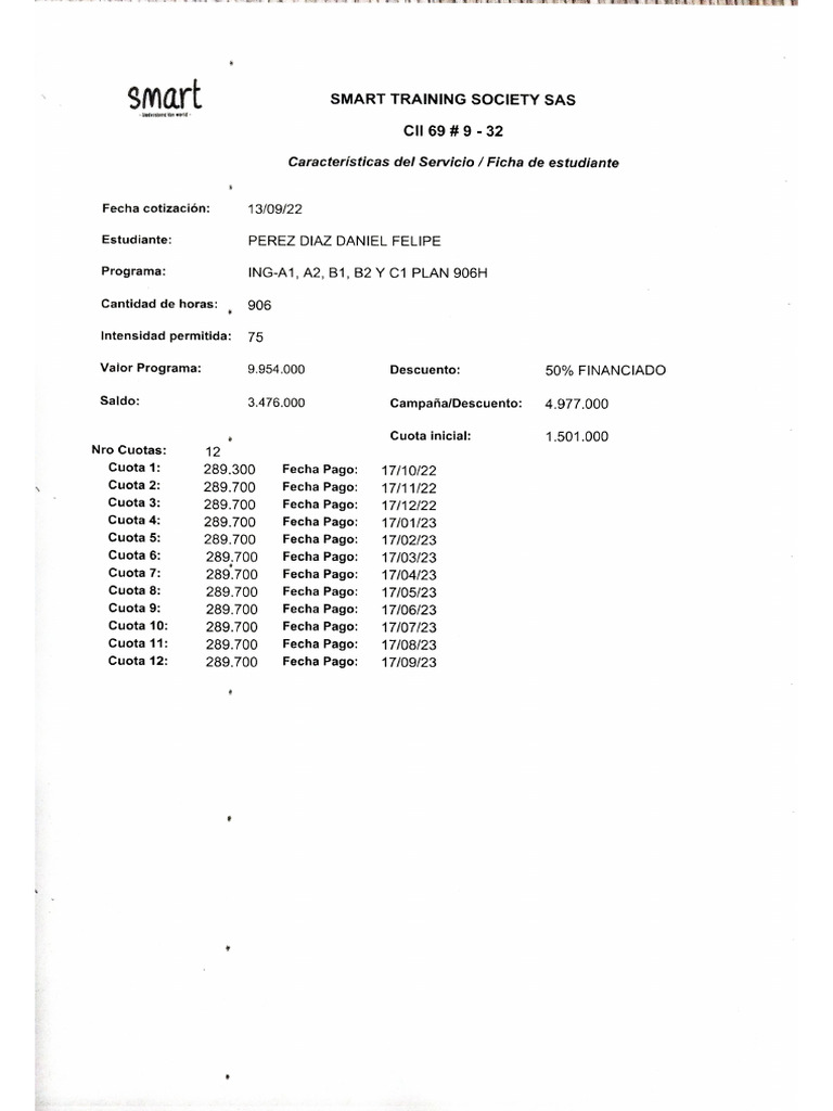 Ficha Daniel Perez | PDF