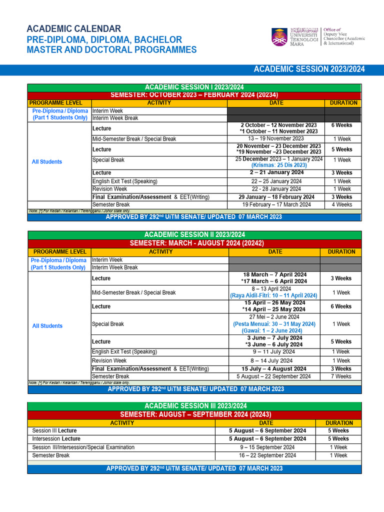 Group B - Summary Schedule Session 2023 - 2024 | PDF | Academic Term | Social Institutions