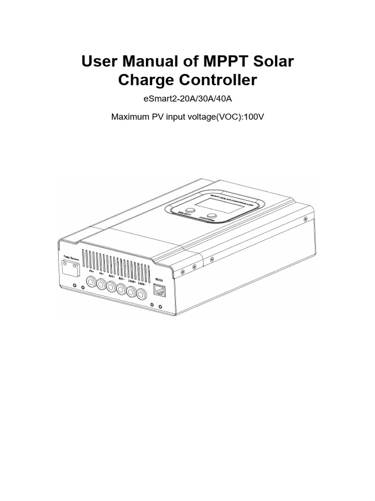 eSmart2 MPPT Solar Controller Manual | PDF | Physical Quantities ...