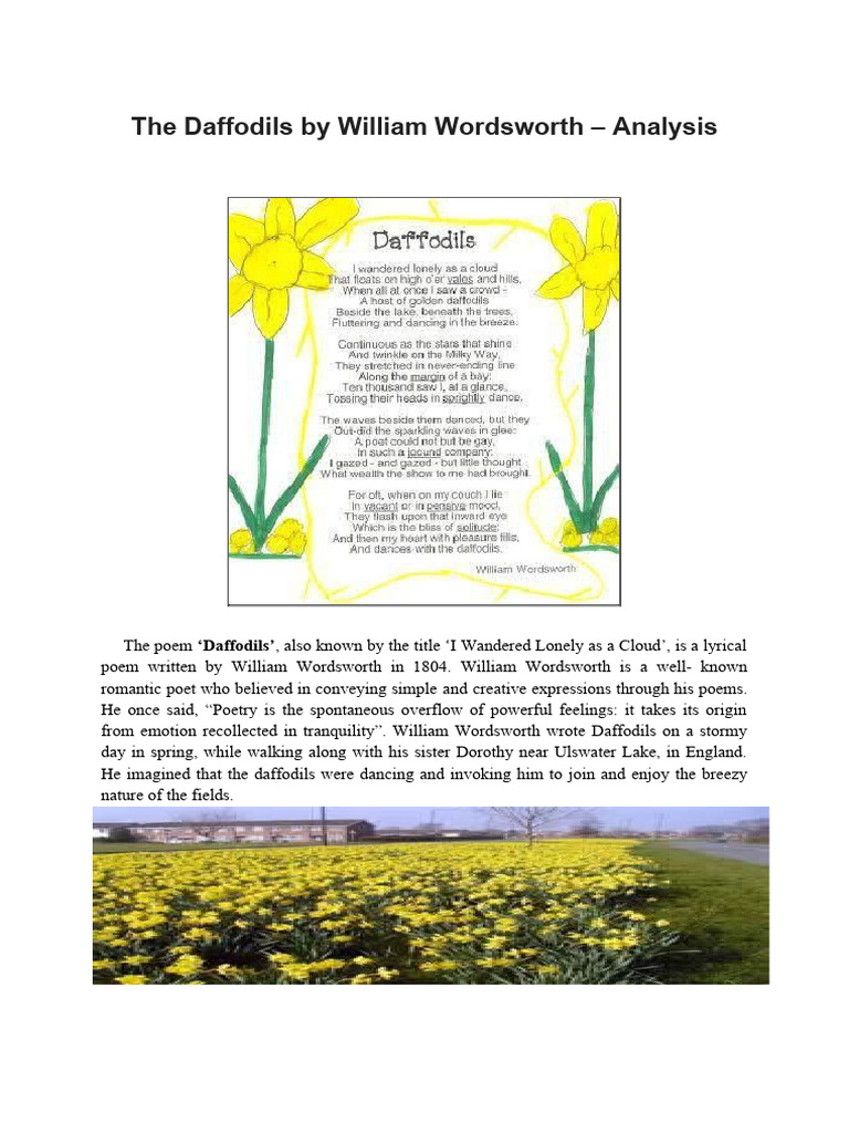 The Daffodils by William Wordsworth - Analysis | PDF