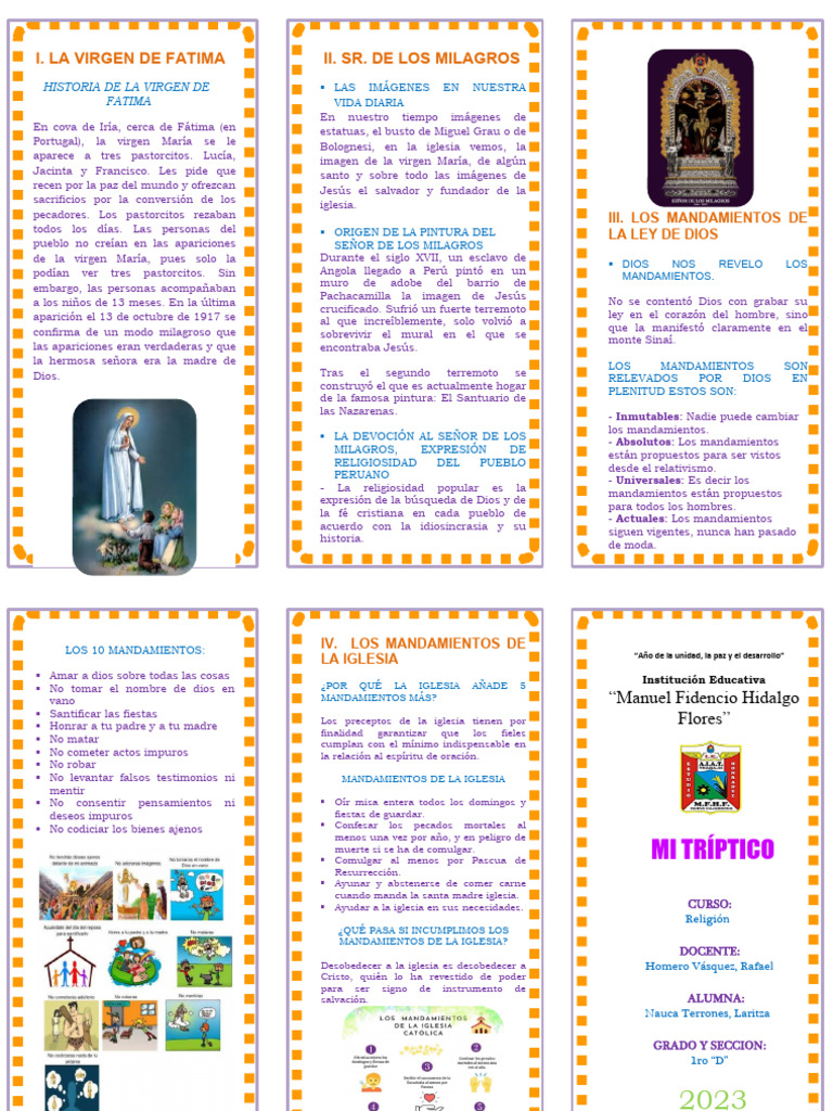 TRIPTICO - Virgen de Fatima | PDF | Nuestra señora de fátima | María, madre de Jesús