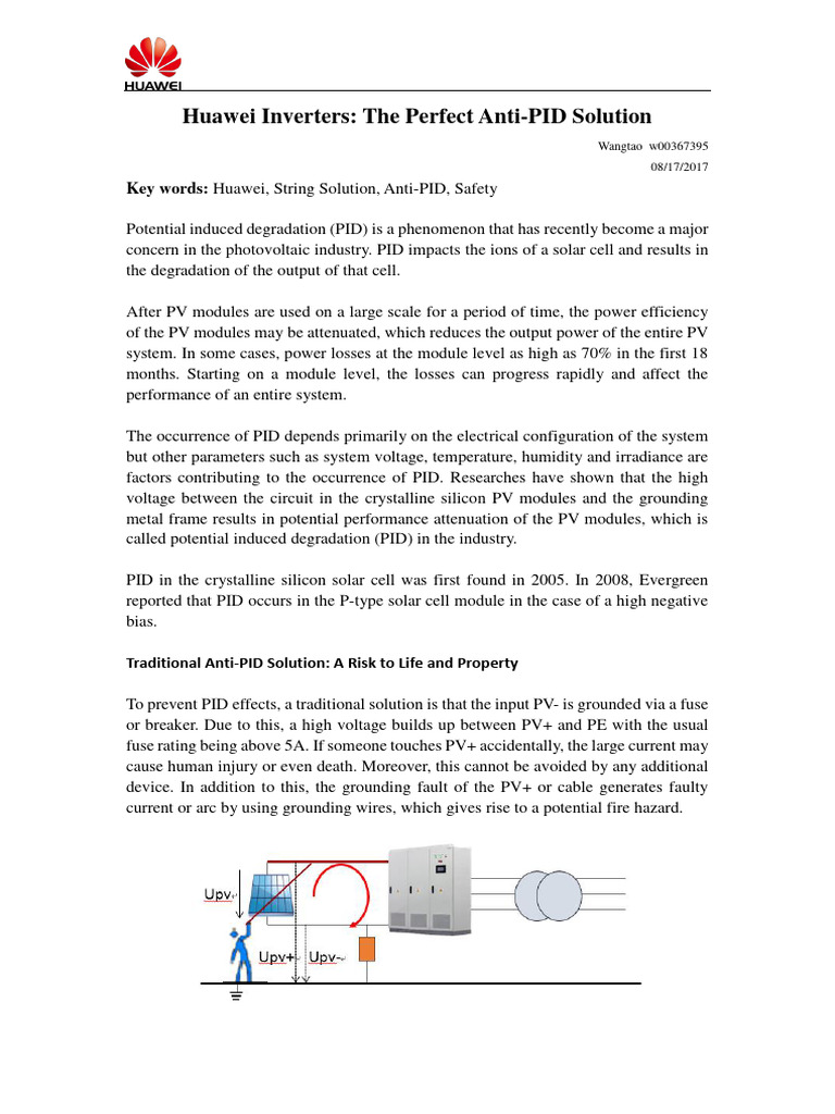 Huawei Anti-PID Solution | PDF | Photovoltaics | Solar Panel