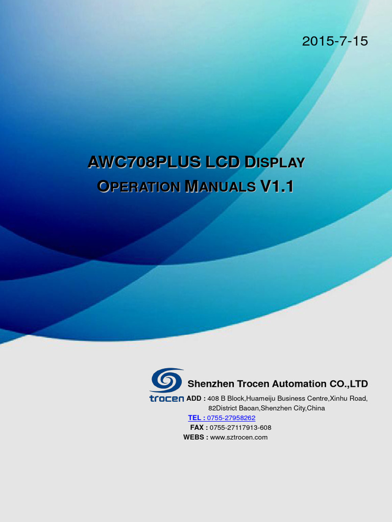 LASER IEHK AWC708CPLUS LCD Display Operation Manuals | PDF | Menu (Computing) | Cursor (User ...