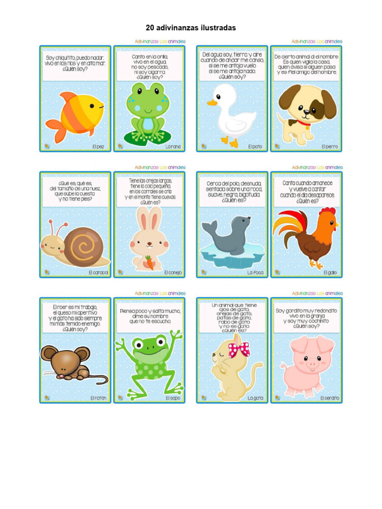 20 adivinanzas ilustradas | PDF