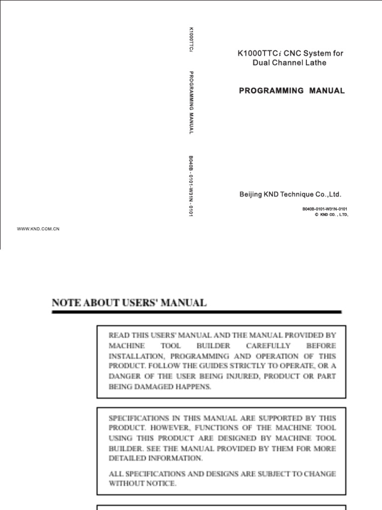 K1000TTCi Program | PDF | Numerical Control | Programmable Logic Controller